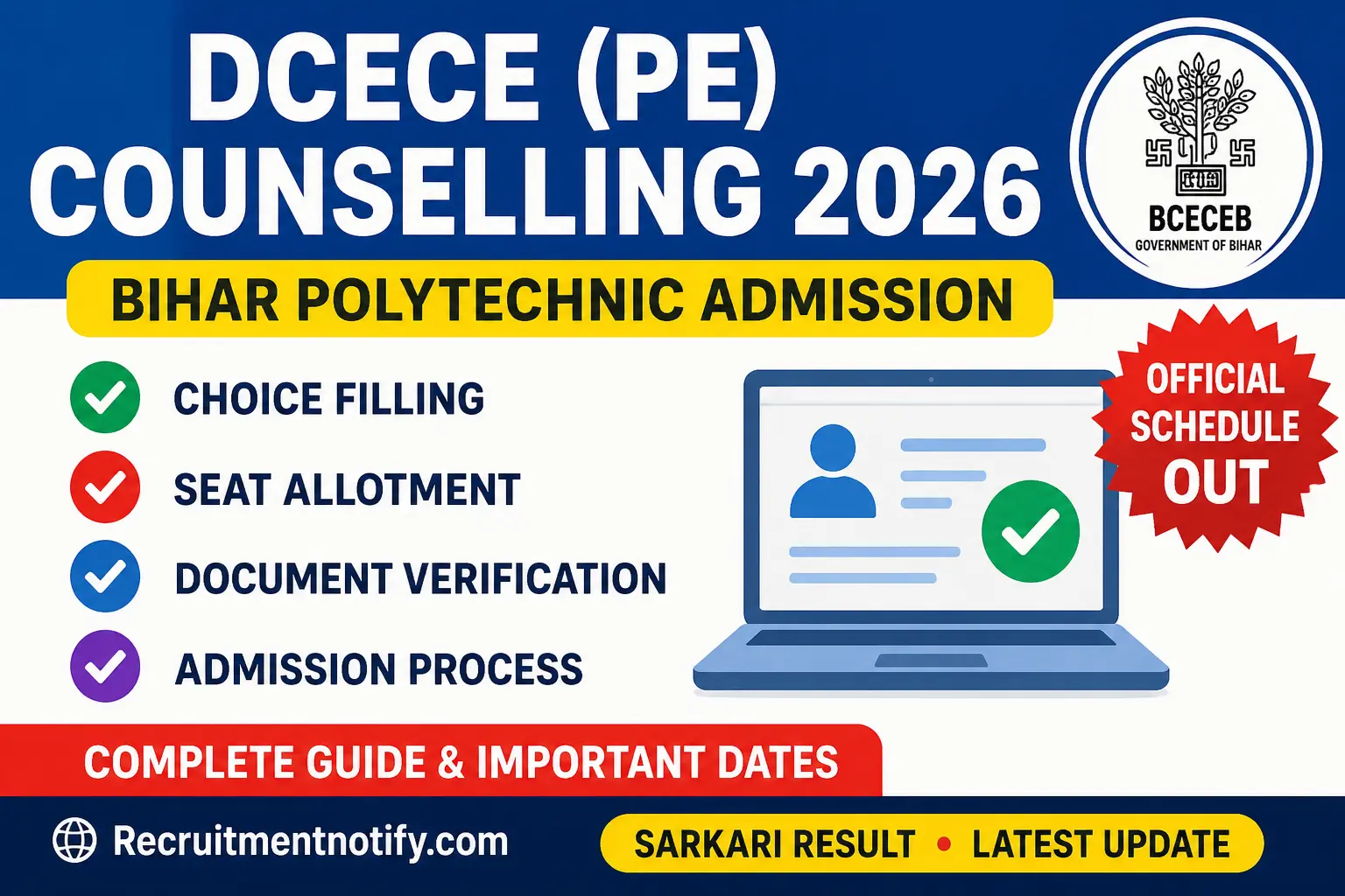 DCECE (PE) Counselling 2026: Choice Filling Started, Seat Allotment ...
