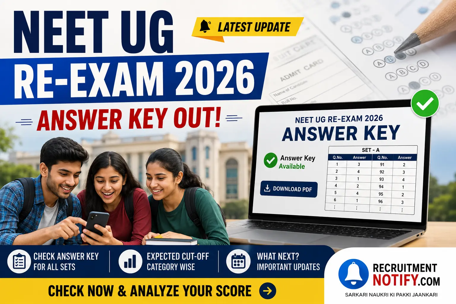 NEET UG Re-Exam 2026 Answer Key - Recruitment Notify